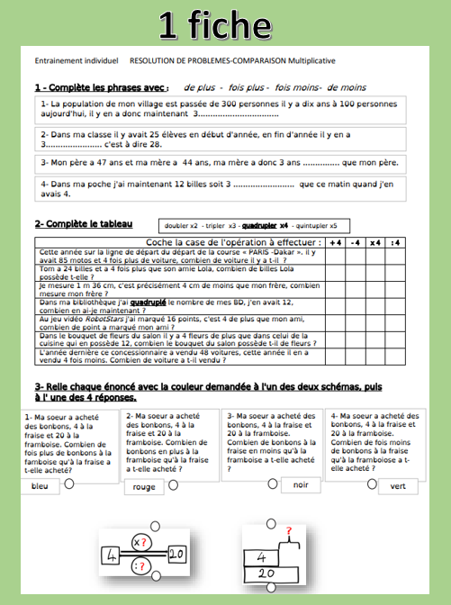 4-TRANSFORMATION ou COMPARAISON Multiplicative